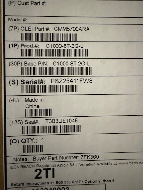 Cisco Catalyst 8-Ports 2x SFP PoE Network Switch (C1000-8T-E-2G-L) for ...