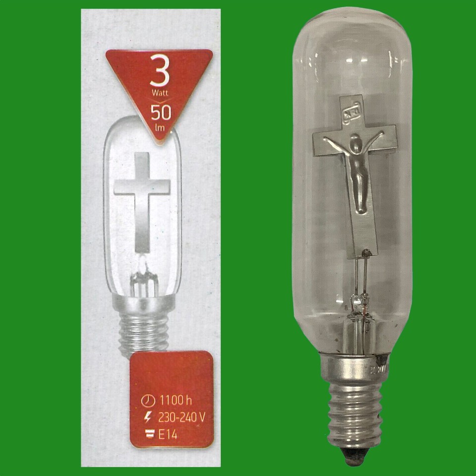 2x 3W Neon Cross Jesus on Crucifix Christian Light bulb SES E14 ...