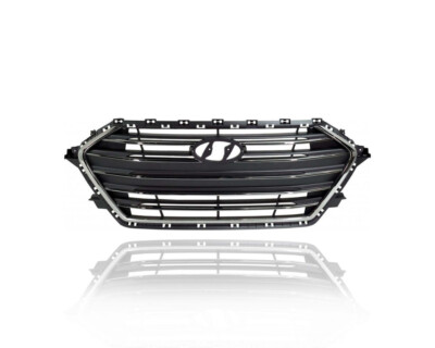 Grille for 17-18 Elantra Sedan Limited Chrome Frame/Trim Black Insert ...