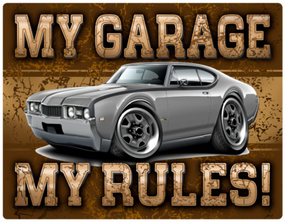 1968 Hurst Olds 442 Cutlass My Garage My Rules Wall Art Graphic Sticker ...