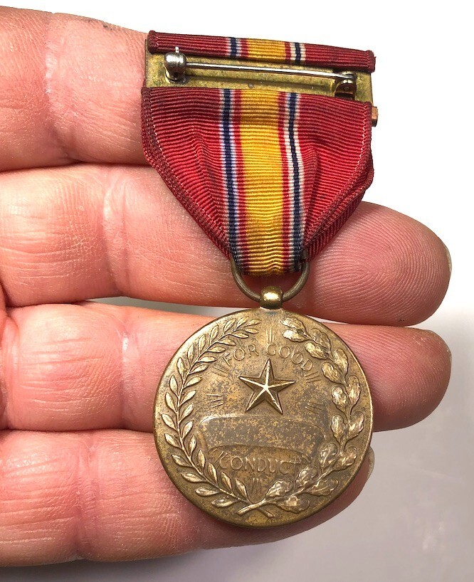 WWII US Military Good Conduct Service Medal Pin Ribbon Efficiency Honor ...
