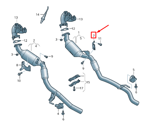 VW TOUAREG 7P MK2 Exhaust Pipe With Catalyst Support 7P0253047 | eBay ...