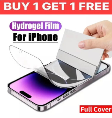 Hydrogel Film Screen Protector For iPhone 16 15 14 13 12 Pro Max NOT ...