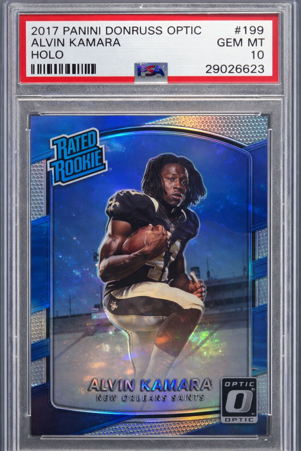 Alvin Kamara 2017 Donruss Optic Holo Rated Rookie RC #199 PSA 10 Gem ...