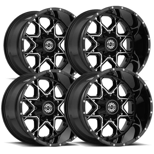 (Set-4) Scorpion SC10 20x12 6x135/6x139.7 -44mm Black wheels rims 20 ...