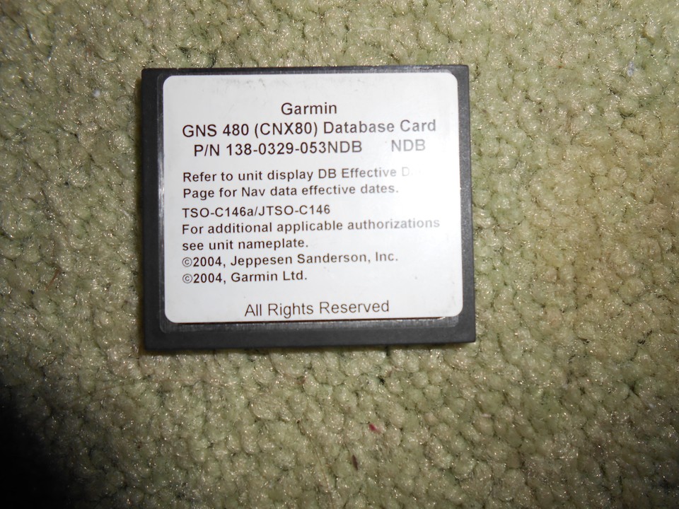 APOLLO CNX80 / GARMIN GNS480 Data Base Card | eBay