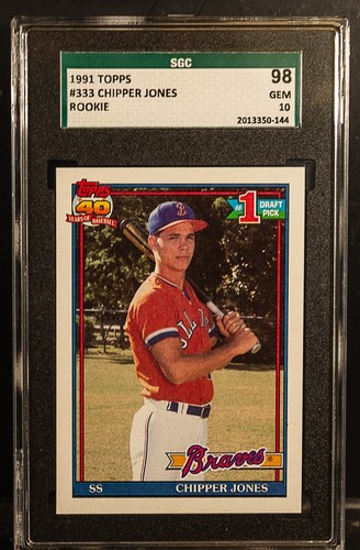 Chipper Jones 1991 Topps 333 Rookie RC SGC 98 SGC 10 Braves HOF B | eBay