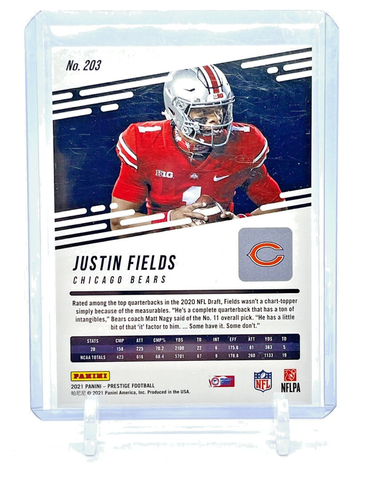 2021 Panini Prestige Justin Fields Rookie Card #203 Chicago Bears | eBay