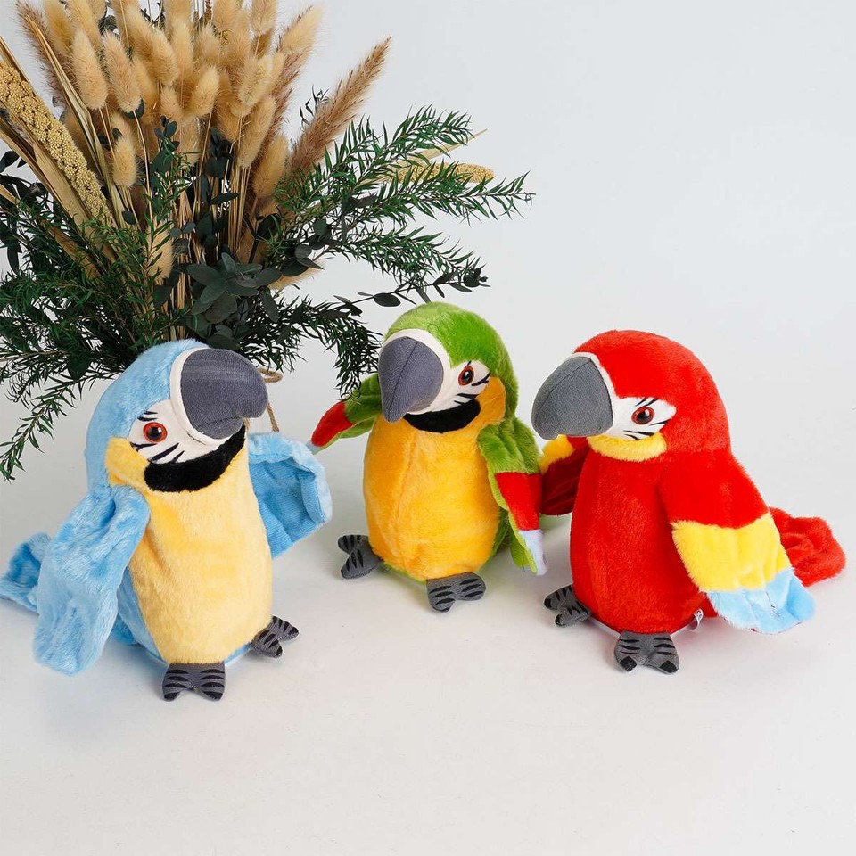 Talking Macaw Parrot Repeat What You Say Stuffed Animal Plush Toy ...