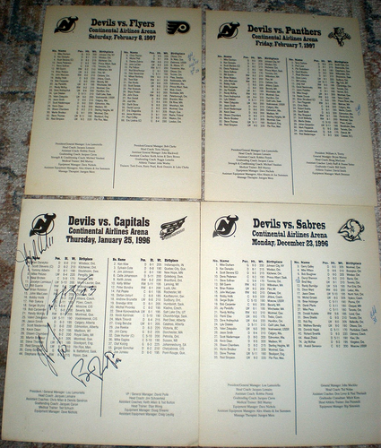 (VINTAGE RARE) 4-NJ DEVILS STARS 1995-'96-'97- 8.5" x 11" LINE UPS 1 ...