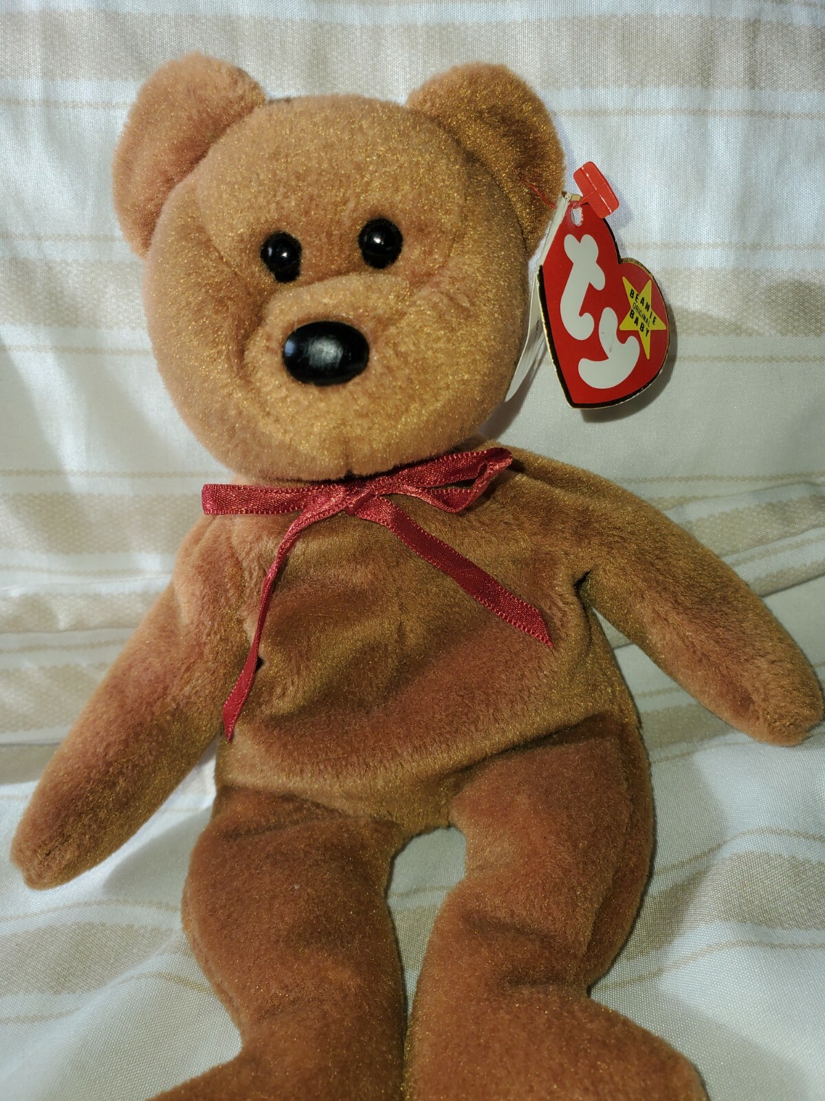 Ty TEDDY Beanie Baby Errors on hang & Tush tag & Face Rare Beanie PVC ...