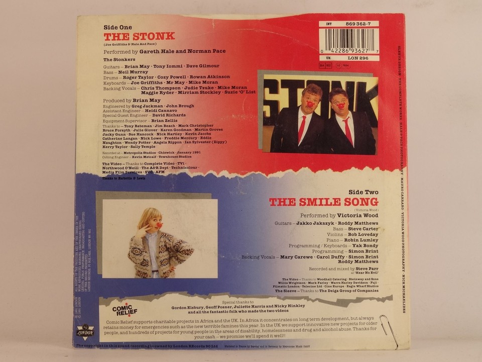 HALE AND PACE / VICTORIA WOOD THE STONK / THE SMILE SONG (COMIC RELIEF ...