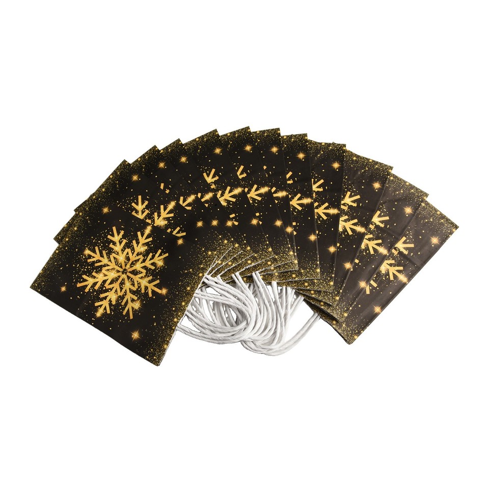 Set of 12 Elegant Paper Bags Featuring Modern Holiday Themes and ...
