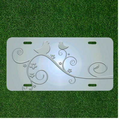 Custom Personalized License Plate Auto Tag With Fancy Birds On Leaves ...