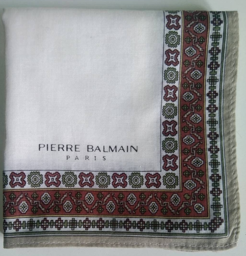 HANDKERCHIEF PIERRE BALMAIN PAISLEY PATTERN COTTON 18" POCKET SQUARE | eBay