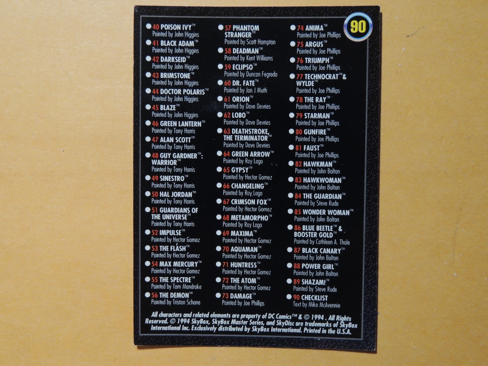 DC MASTER SERIES SET OF 90 BATMAN SUPERMAN POISON IVY + NON-SPORT ...