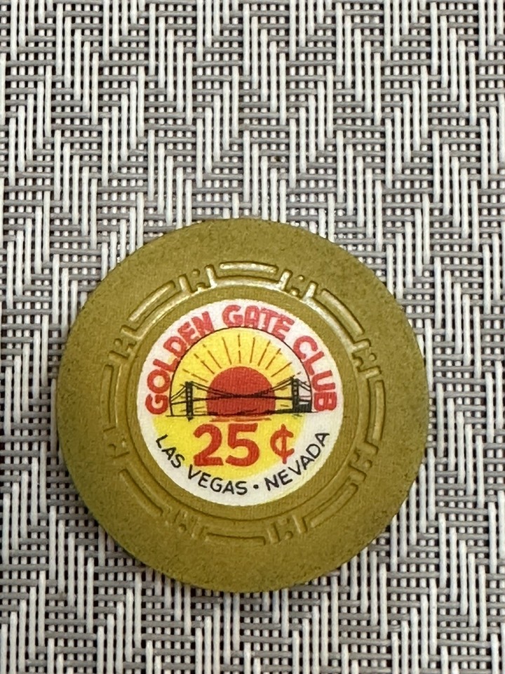 Golden Gate 25 Cent Casino Chip $.25 $0.25 .25 0.25 Las Vegas | eBay