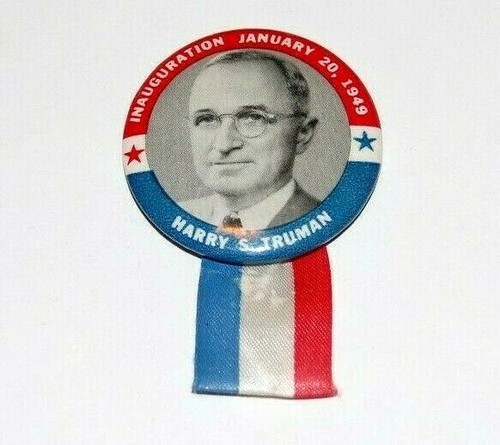 '49 HARRY TRUMAN INAUGURATION campaign pin pinback button political ...