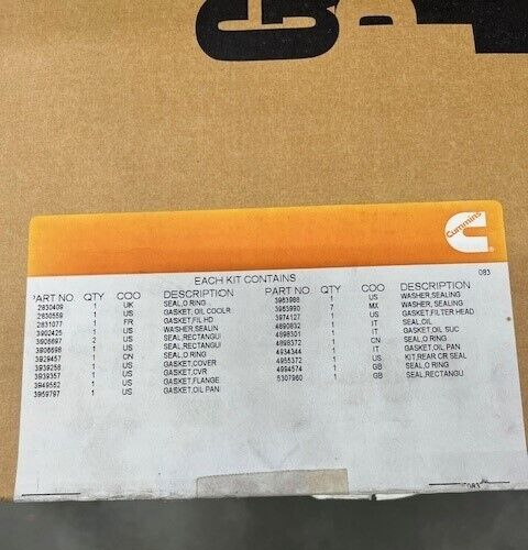 US Genuine Cummins (Not Aftermarket-Not China) 4955230 Lower Engine ...