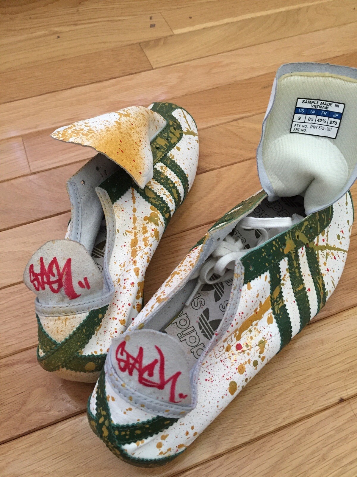 Vintage Adidas Italia X Stash Signed Graffiti Paint S… - Gem