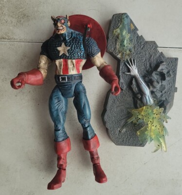 MARVEL DIAMOND SELECT LEGENDS ZOMBIE CAPTAIN AMERICA LOOSE FIGURE W ...