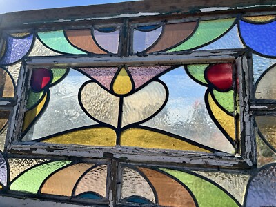 Pre-1900 - Antique Stained Glass Panel