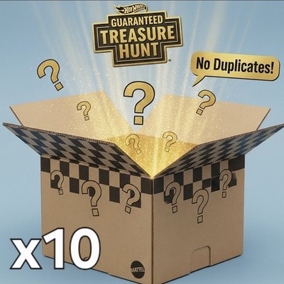 Hot Wheels Mystery Box Lot Of 10 Cars With Guaranteed Treasure Hunt ...