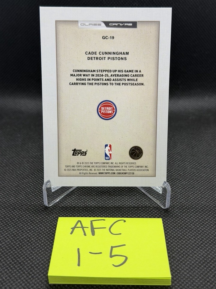 2025-26 Topps Chrome Cade Cunningham Glass Canvas SSP CASE HIT #GC-19 ...