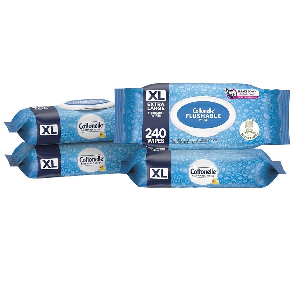 Gentle XL Flushable Wet Wipes - 60 Wipes per Pack, Ideal for Daily ...