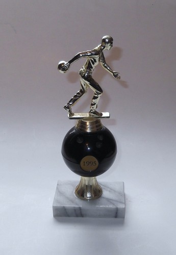 Vintage Bowling Ball Trophy with Marble Base 1995 Bowler | eBay