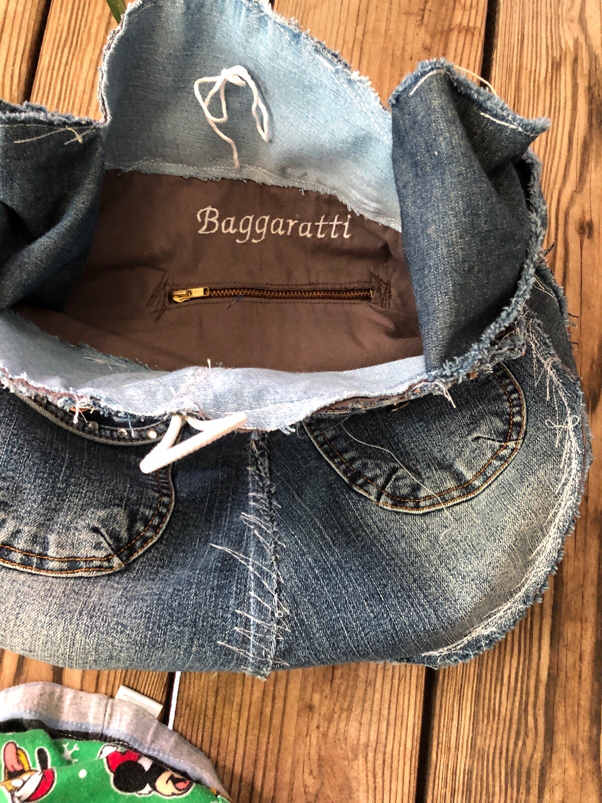 Upcycled Round Denim jeans Shoulder Bag | eBay