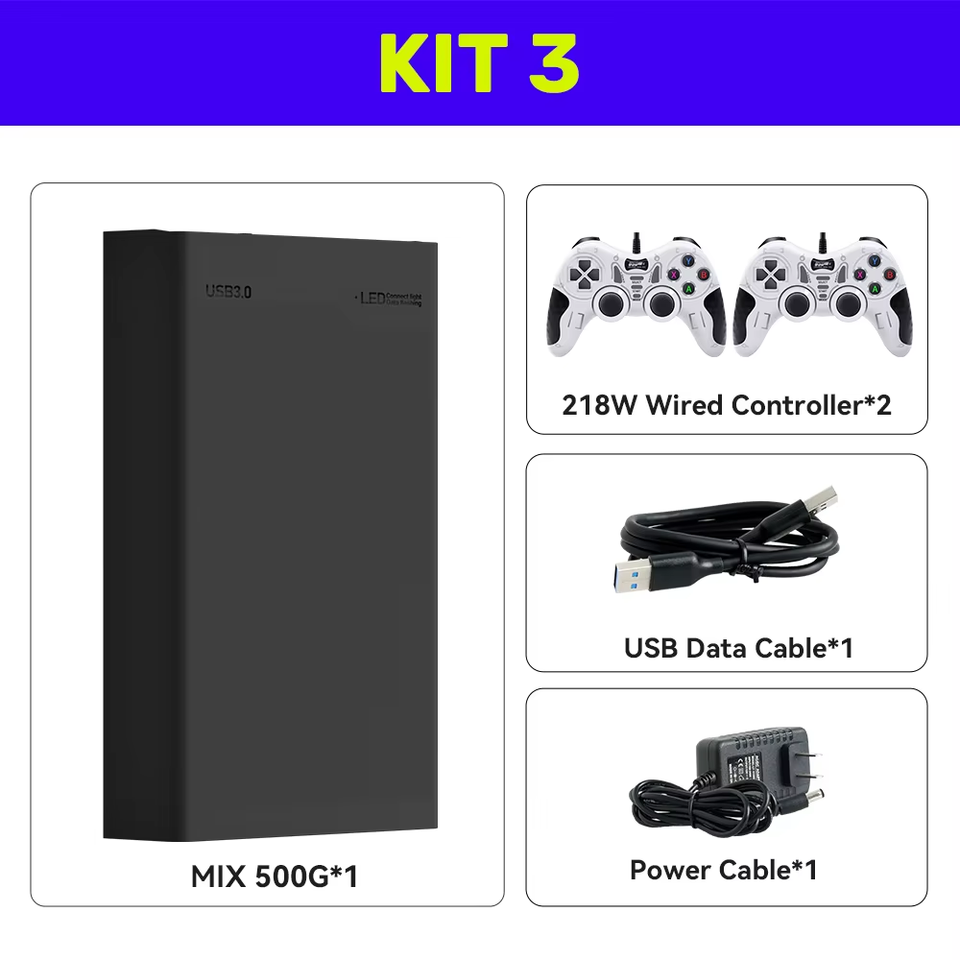 Hyper Base MIX 500G Retro Gaming HDD Launchbox＆Playnite＆Retrobat for ...