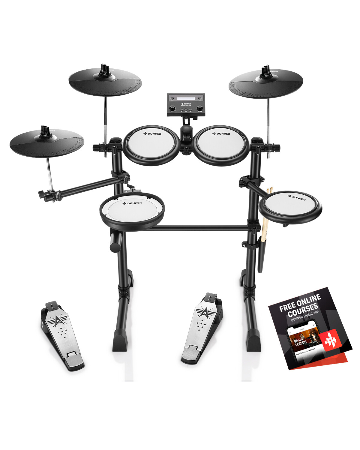 🥁 DED-90 Electric Drum Quiet Mesh Pad 272 Sound 43 Demo Quick Fold ...