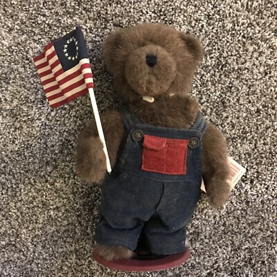 Boyds Bears IKE GLORYBEAR #904192, 10” Patriotic w/Blue Overalls, tags ...