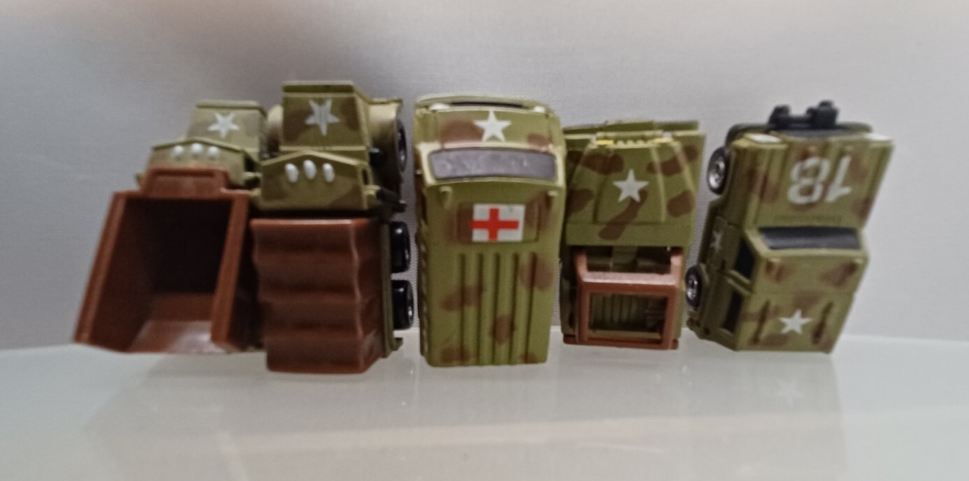 Micro Machines USMC WWII lot of 5 Vehicles (Cargo Truck, Ambulance ...