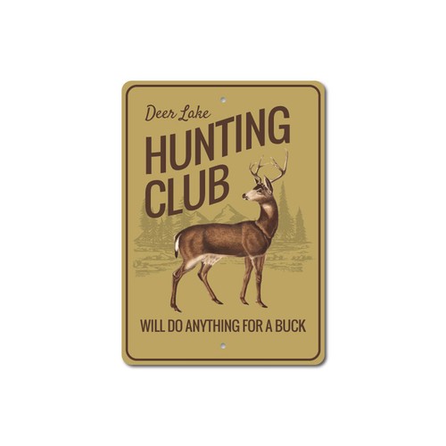 Hunting Club Sign, Deer Decor, Deer Hunter Aluminum Metal Decor Sign | eBay