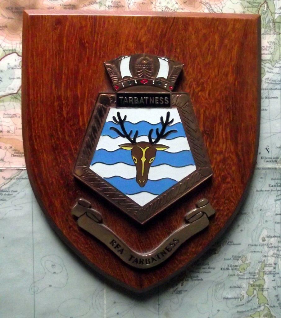 Vintage RFA Tarbatness HMS Royal Navy Ship Badge Crest Shield Plaque x ...