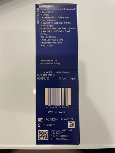 Contour Next Gen Diabetic Blood Sugar Glucose Monitoring Testing Meter ...