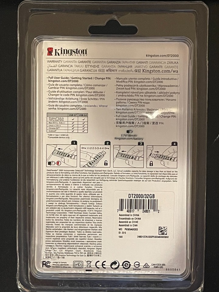 Kingston DataTraveler 2000 32GB USB Flash Drive - DT2000 | eBay