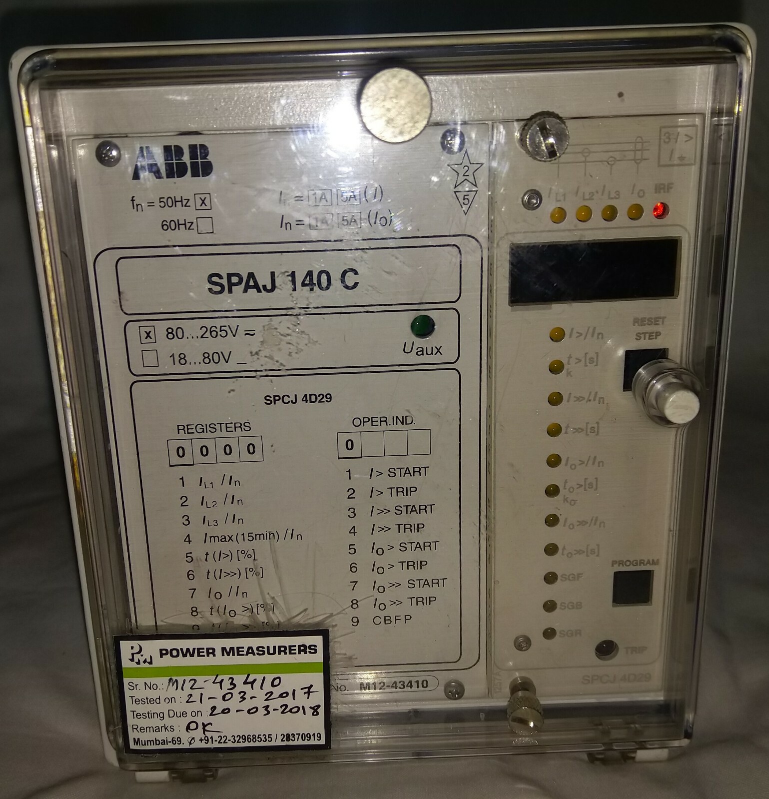 ABB SPAJ 140 C Over Current and Earth Fault Relay (SPAJ140C) | eBay