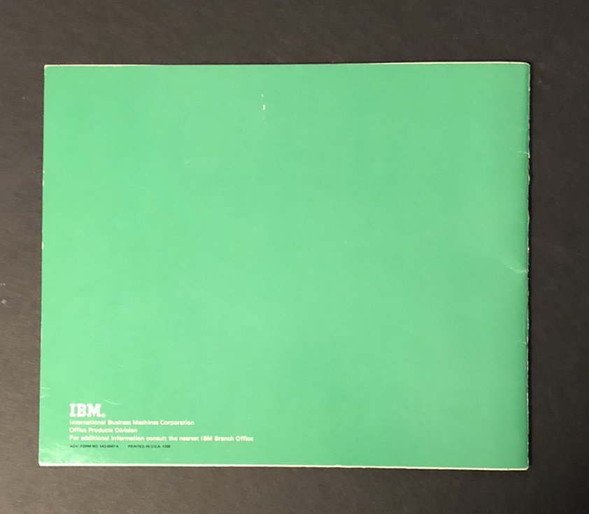 IBM Selectric Typewriter Element Ball Type Style Font Brochure ...