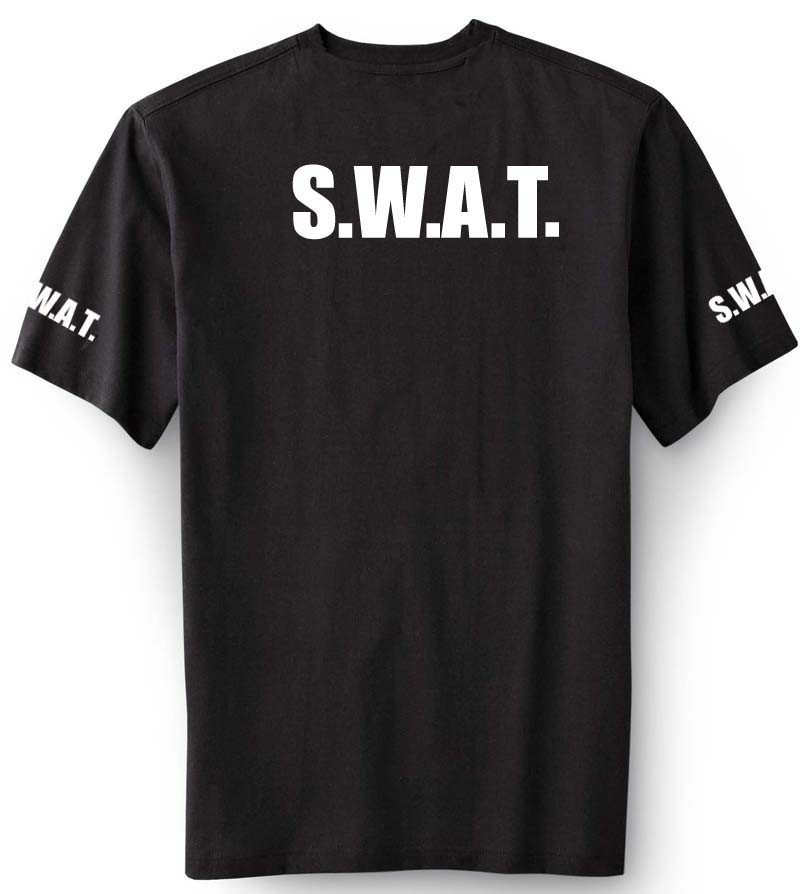 NW MENS PRINTED "S.W.A.T." SWAT TEAM FUNNY CUSTOM COTTON BLACK NAVY ...