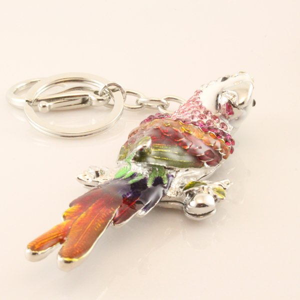 Parrot Multi-Color Keychain Rhinestone Crystal Cute Animal Bird Charm ...