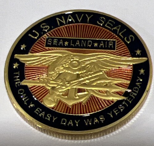 * US Navy Seals Challenge Coin “Sea Land Air” The Only Easy Day Was ...