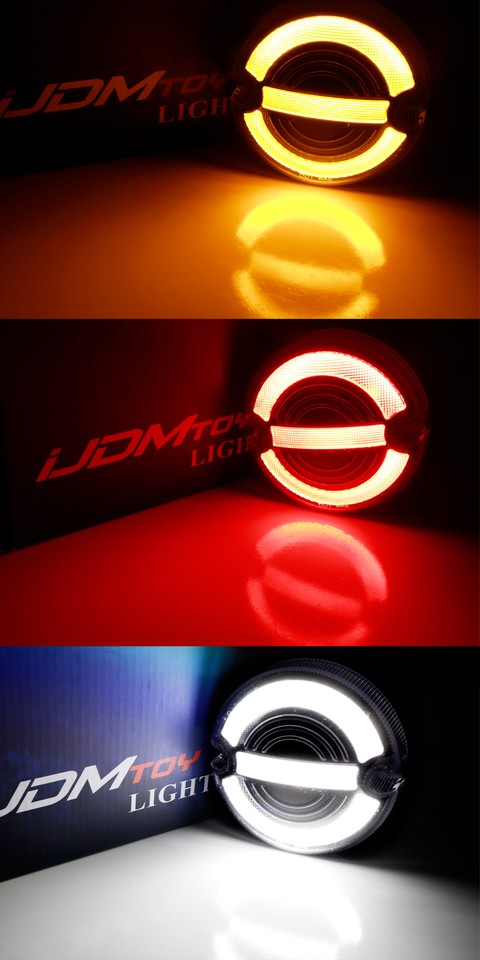 8pc 73mm Clear Amber/White/Red Full LED Front & Rear Lighting Kit For ...