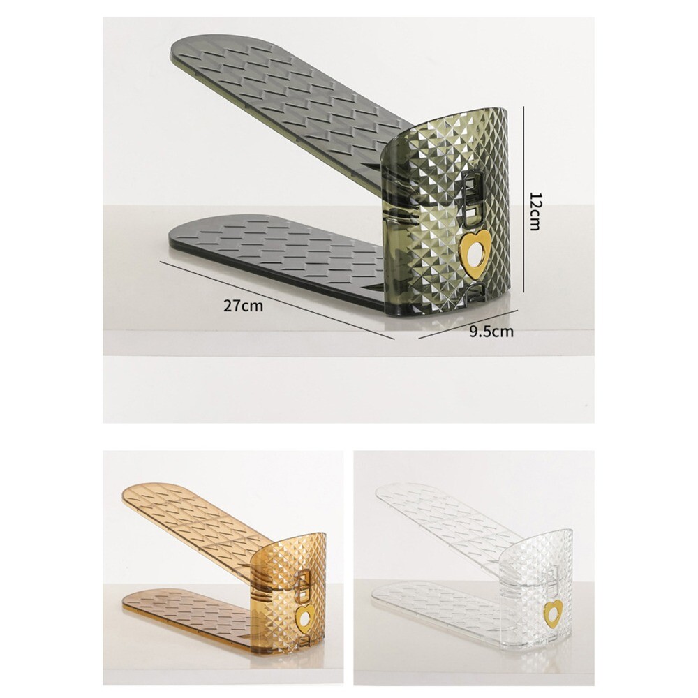 Solid Color Double Layer Shoes Storage Space Saving Shoe Organizer ...