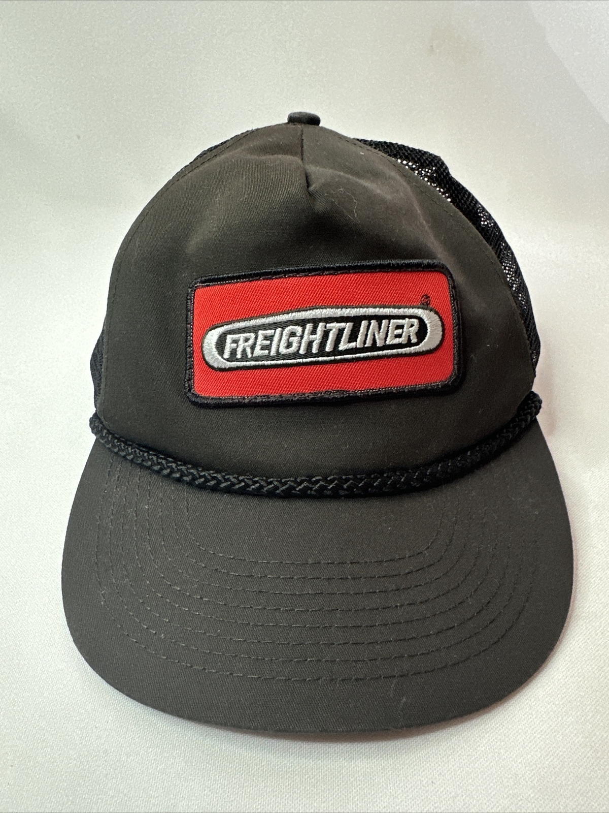 Black freightliner truck SnapBack hat red symbol blac… - Gem