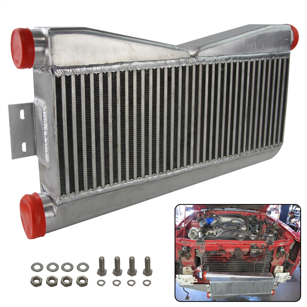 Universal Twin Turbo Front Mount Intercooler 24"x9"x3.5" 2 Inlet 1 ...