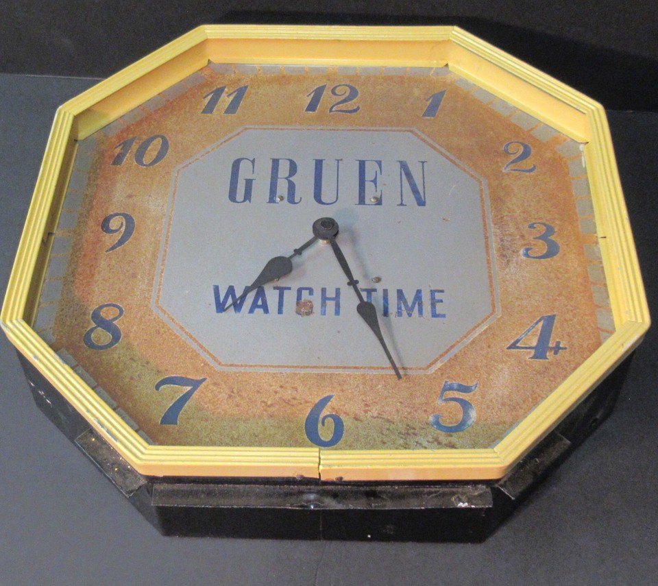 Antique Gruen Watch Time Neon Clock, Case and Face Only | eBay