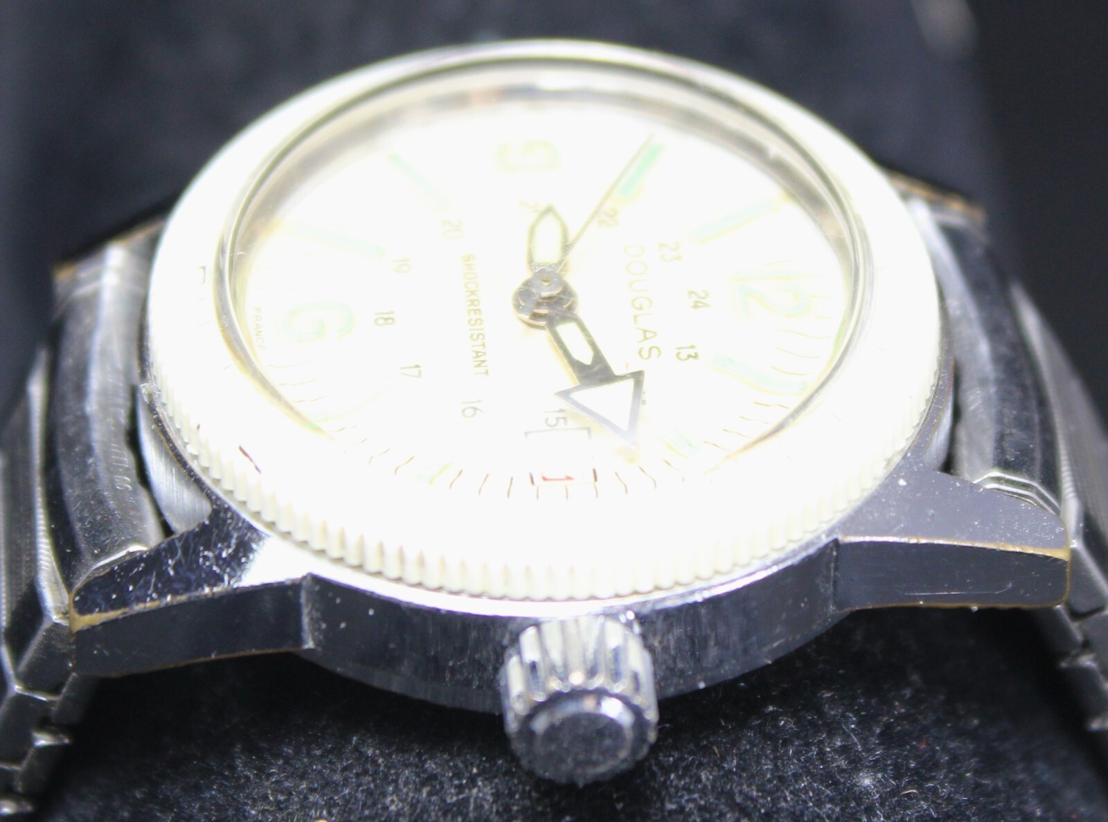 Douglas 31mm Military-Style Date Watch w/ 24-Hour Dial - Vintage - Runs ...